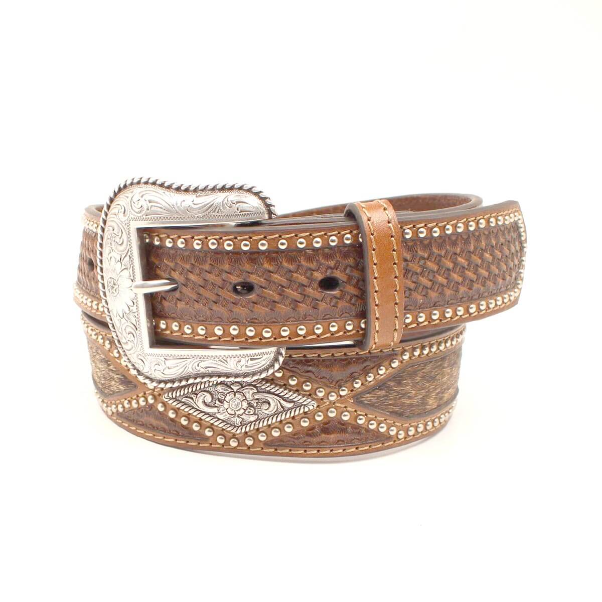 Men's Western Diamond Shape Concho Leather Belt – Cattle Kate